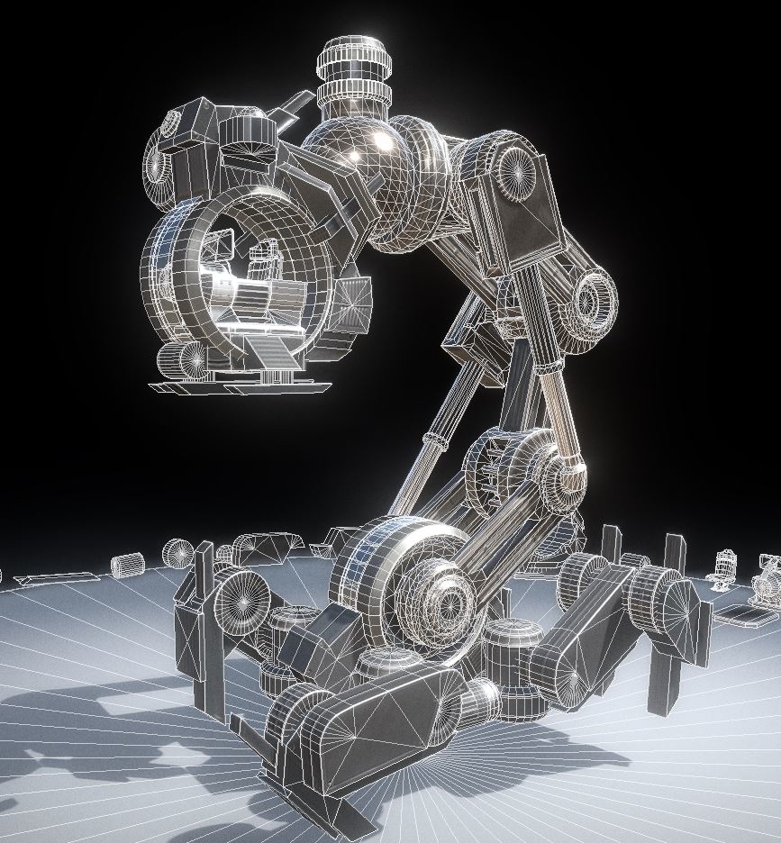 3d model walking mech neck basic