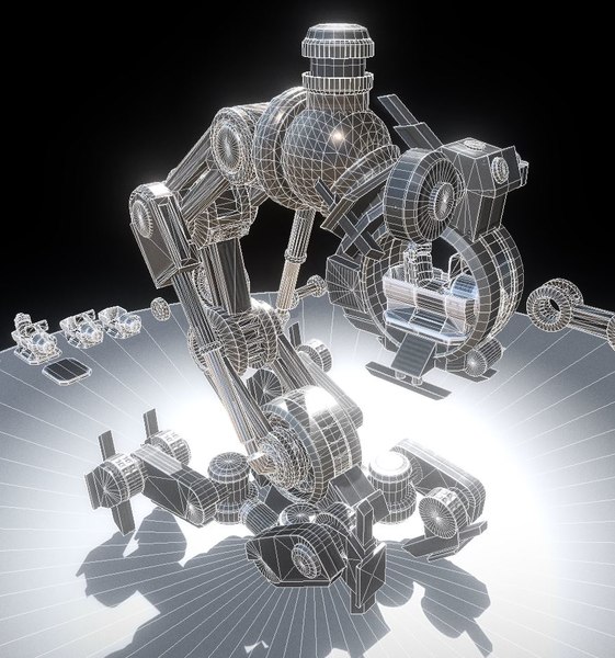 3d model walking mech neck basic