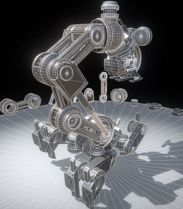 3d model walking mech neck basic