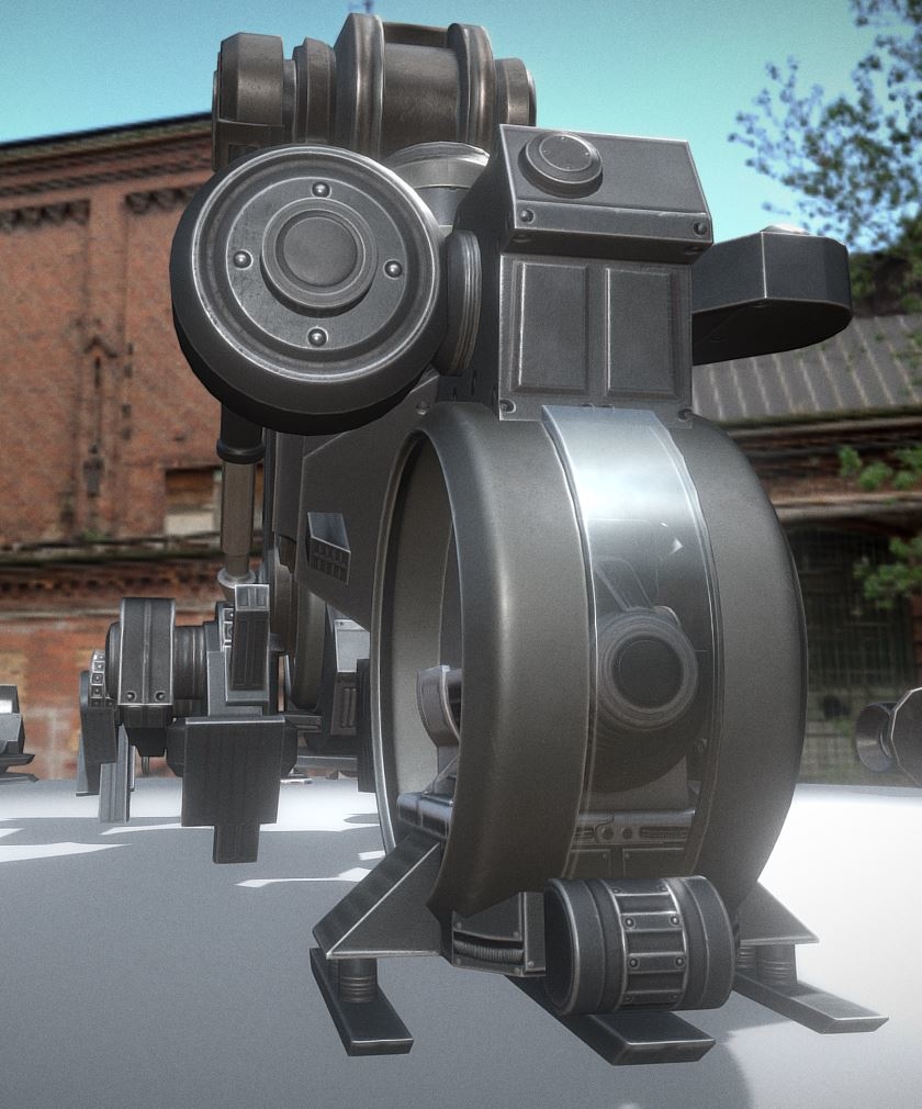 3d model walking mech neck basic