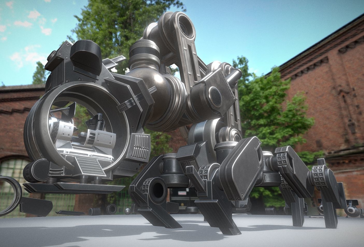 3d model walking mech neck basic