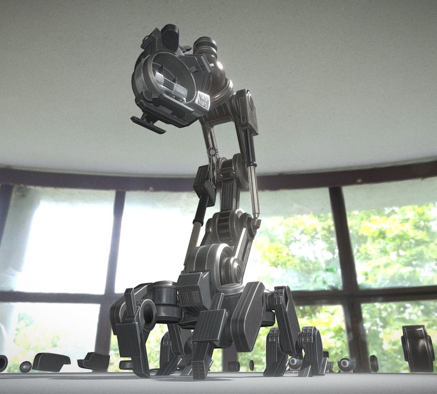 3d model walking mech neck basic