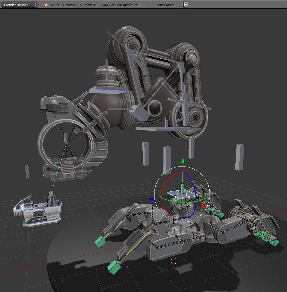 3d model walking mech neck basic