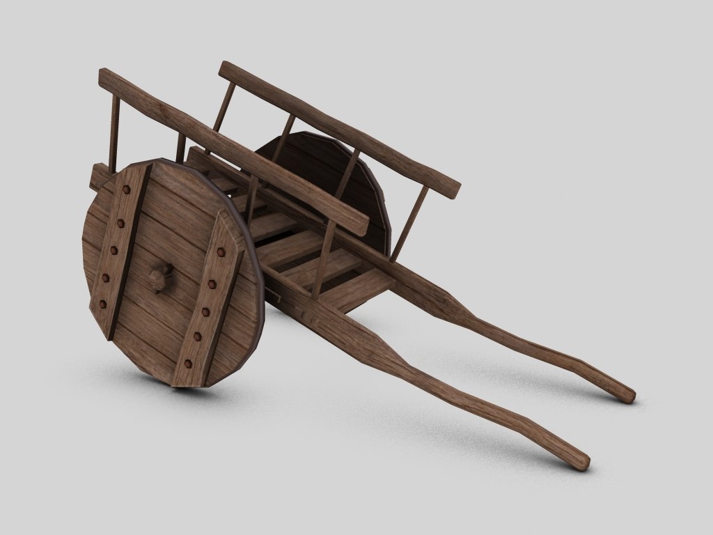 3d medieval handcart
