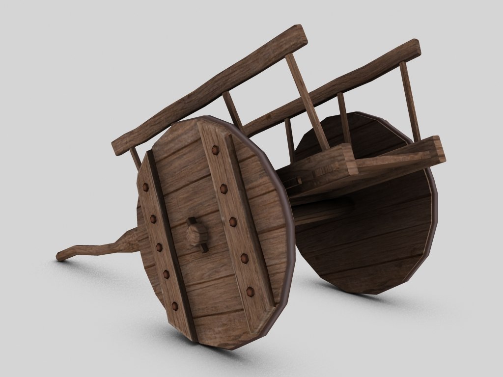 3d medieval handcart