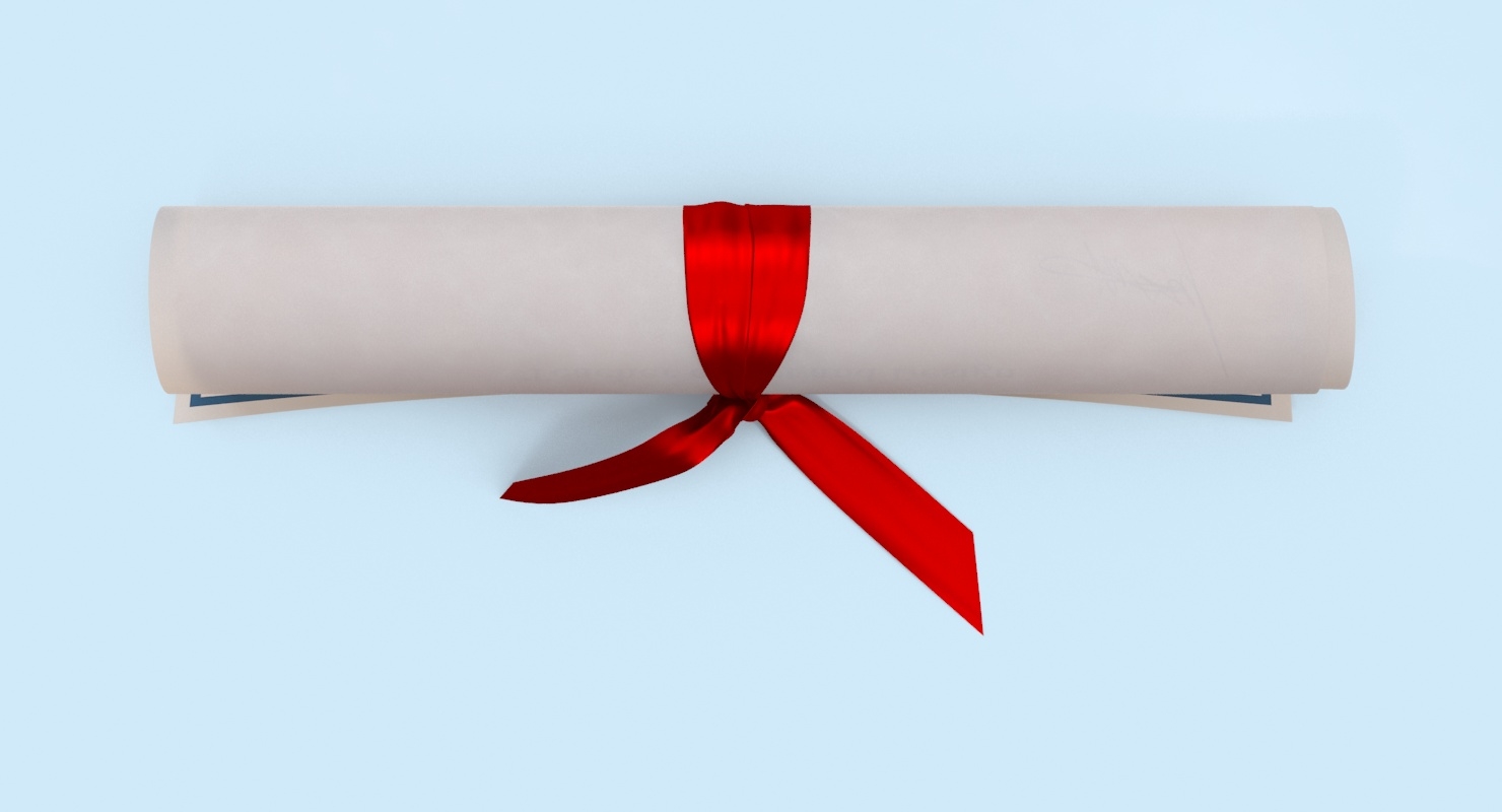 diploma scroll 3d model