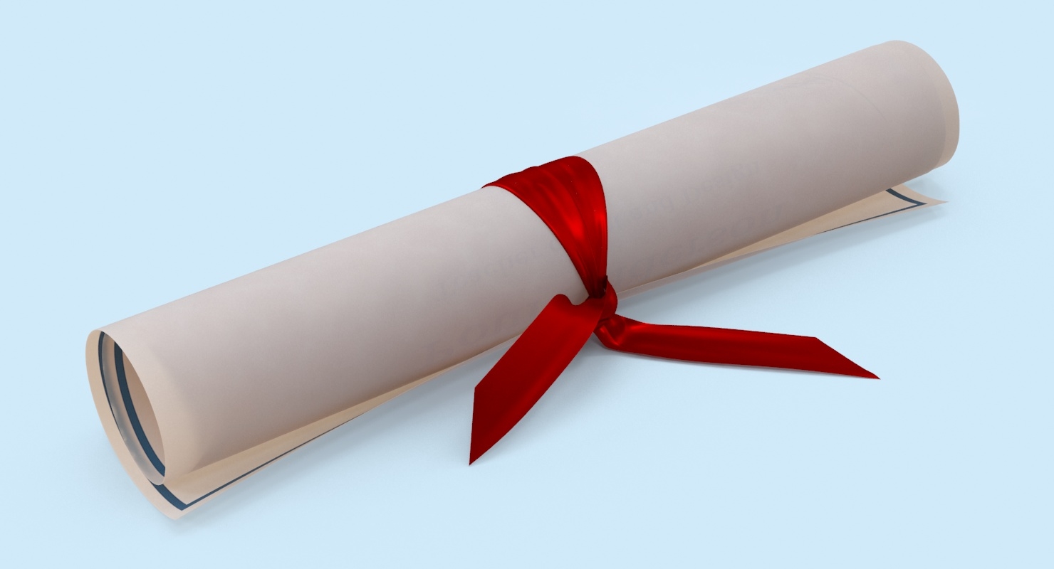 diploma scroll 3d model