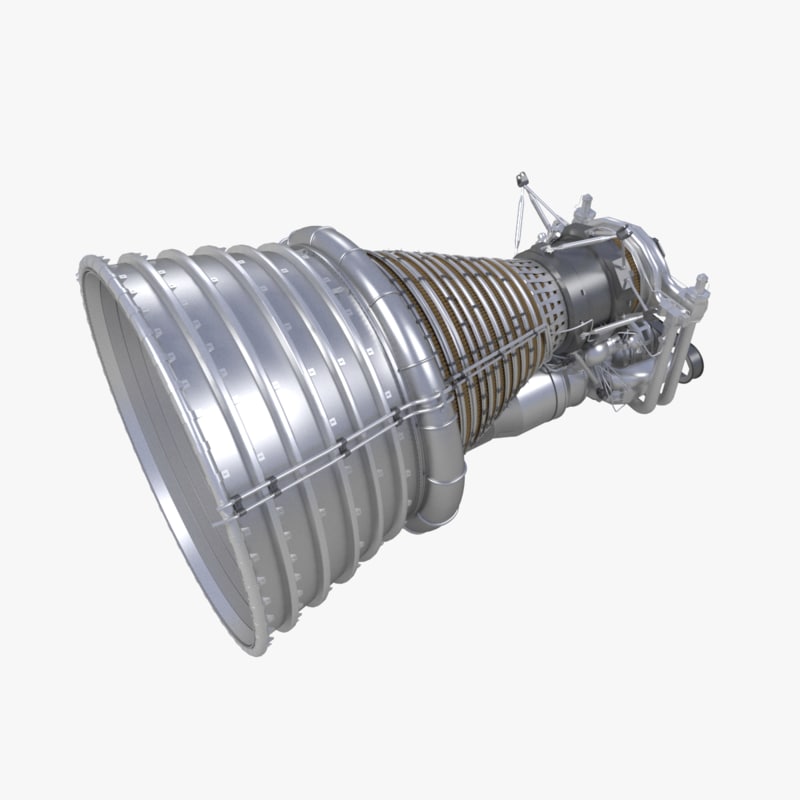 3d obj rocketdyne f1 rocket engine