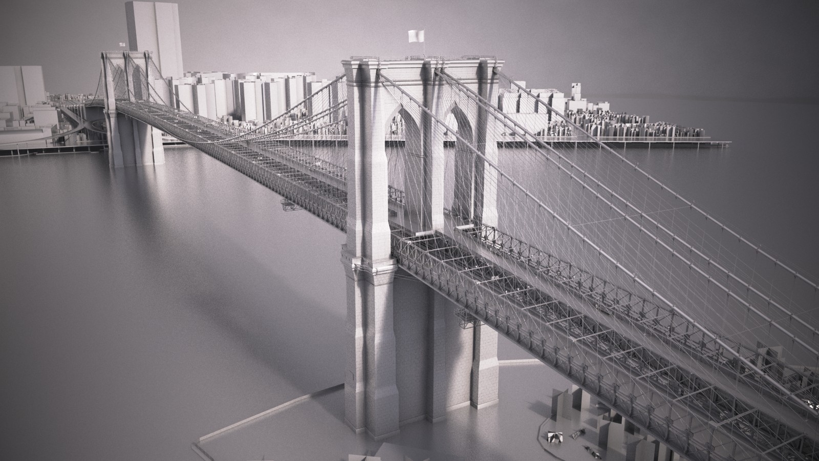 3d brooklyn bridge model