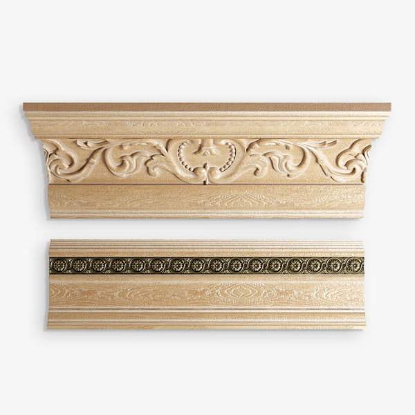 free cornice baseboard 3d model
