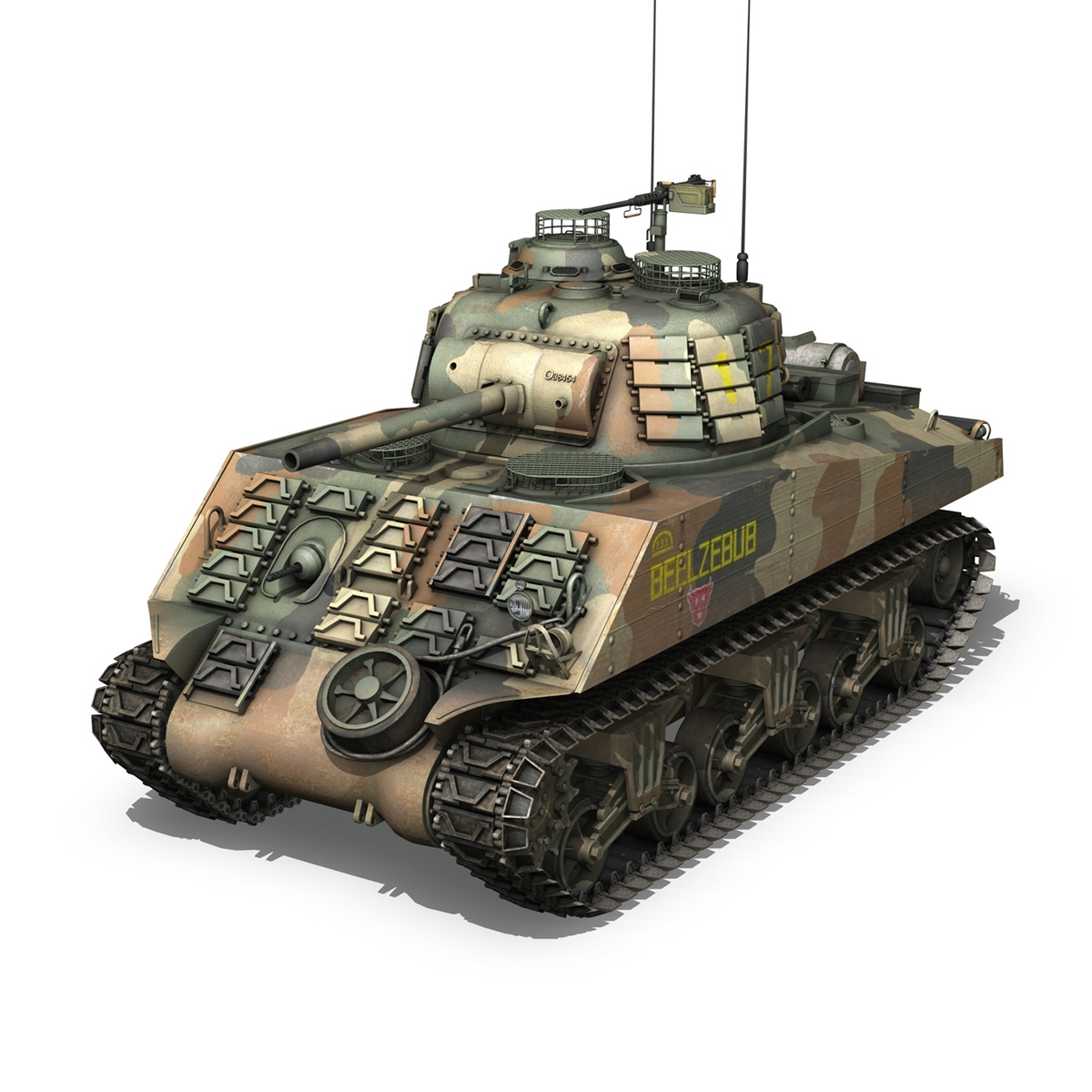 3ds max - shermans tank marine