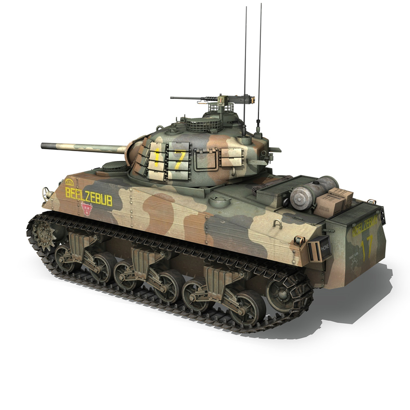 3ds max - shermans tank marine