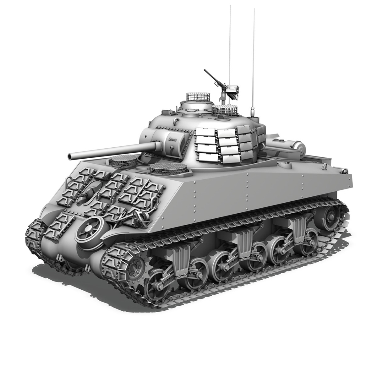 3ds max - shermans tank marine