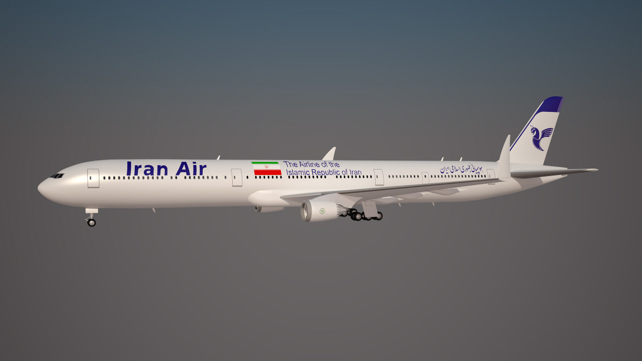 3d iran air 777 9x model