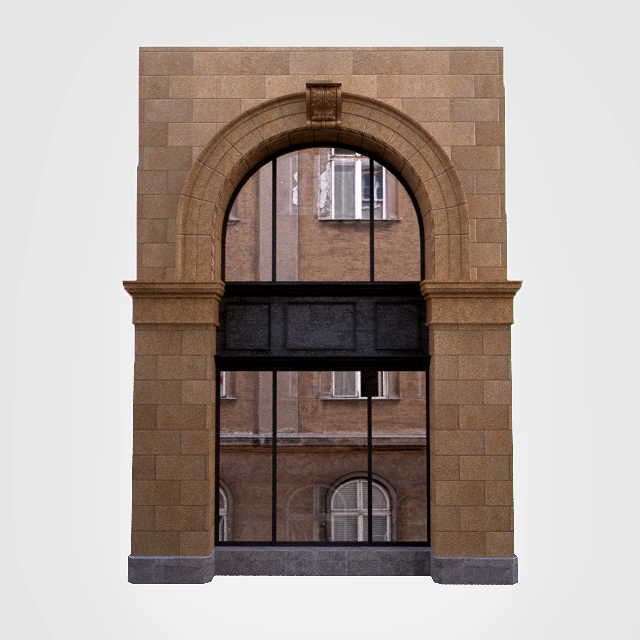 3d model architecture classic window