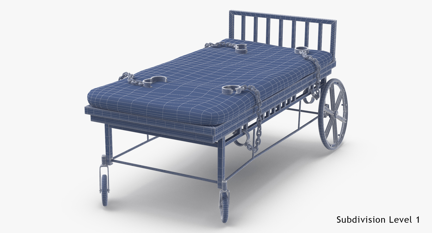 3d model asylum bed restraints