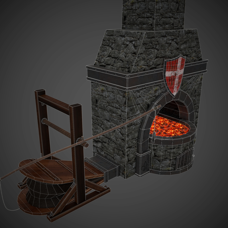 3d model blacksmith smith furnace