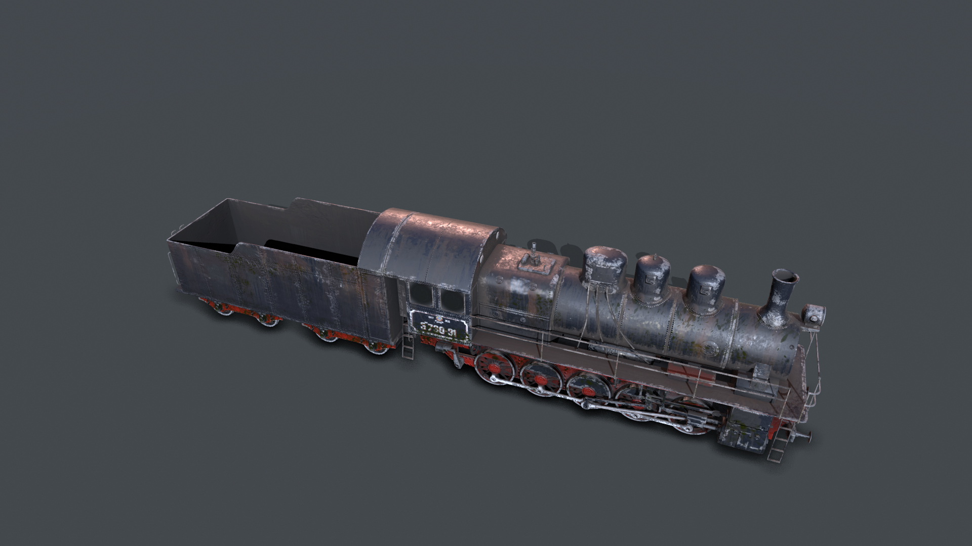 3d model soviet train em locomotive