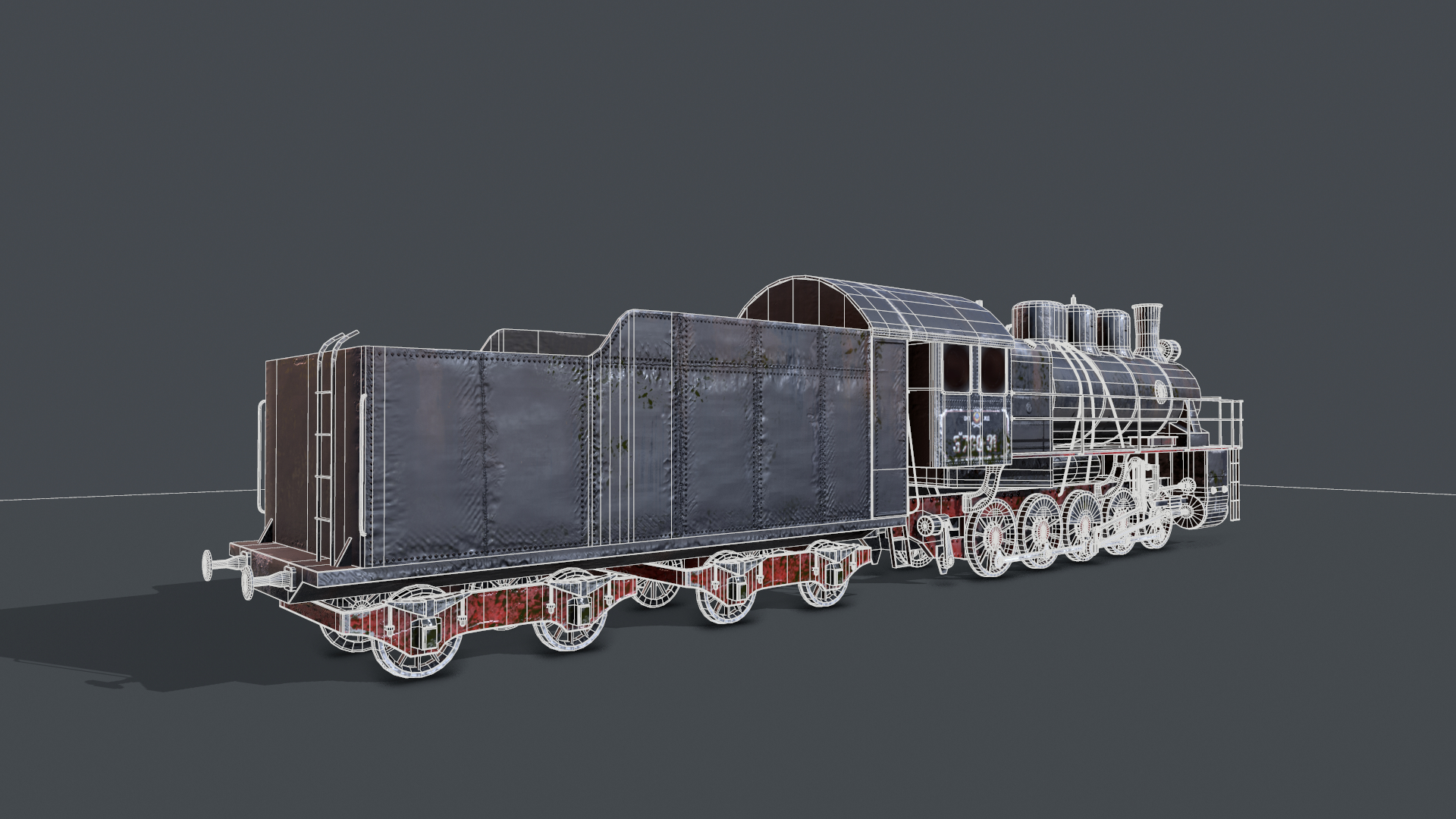 3d model soviet train em locomotive
