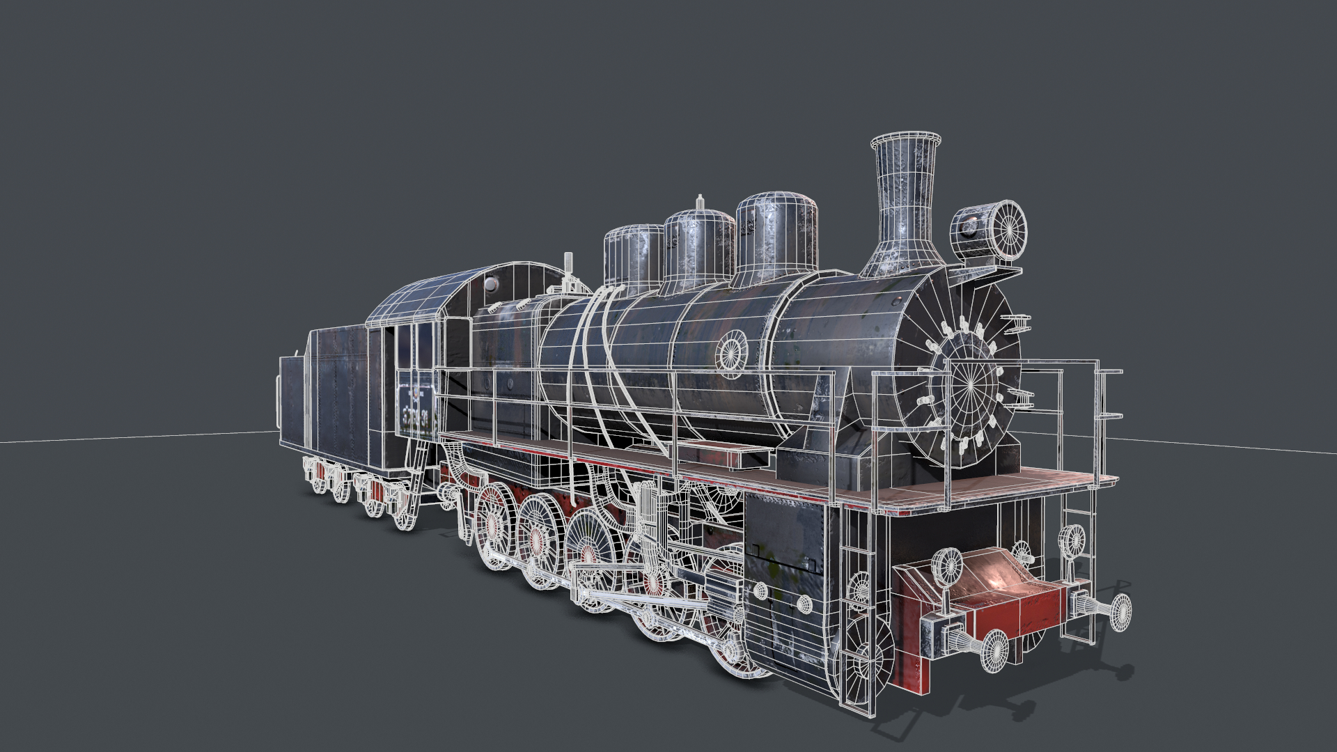 3d model soviet train em locomotive