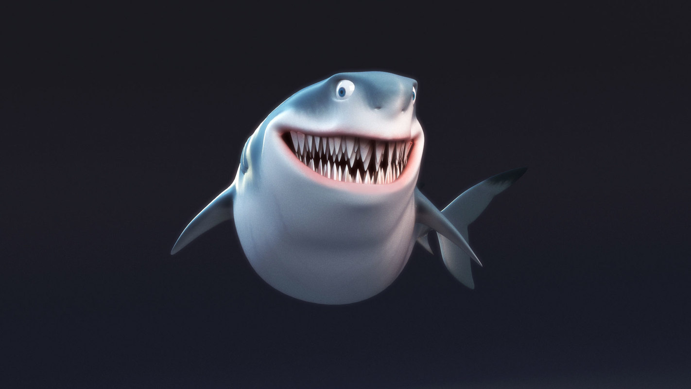 3d shark cartoon model