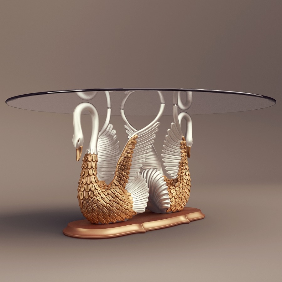 swan table 3d model