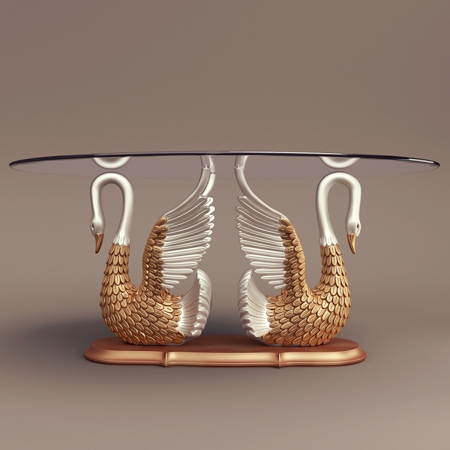 swan table 3d model