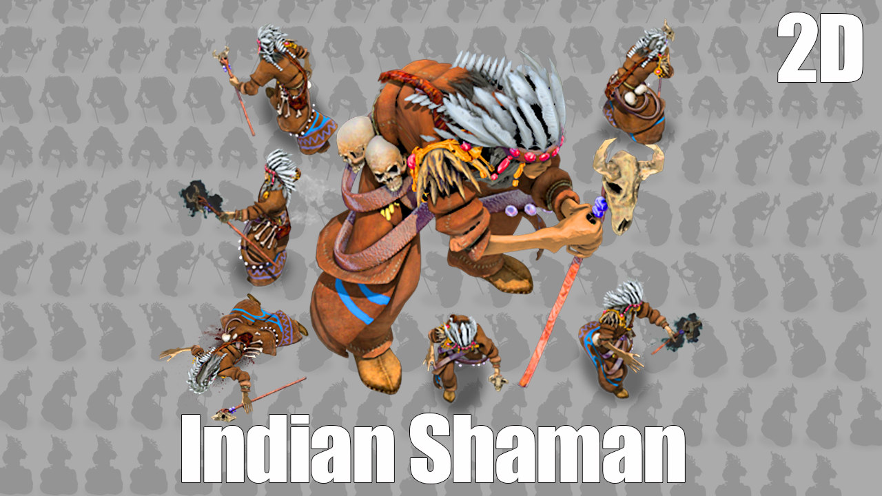 Animation 2d indian shaman