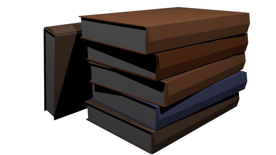 stack books 3d model