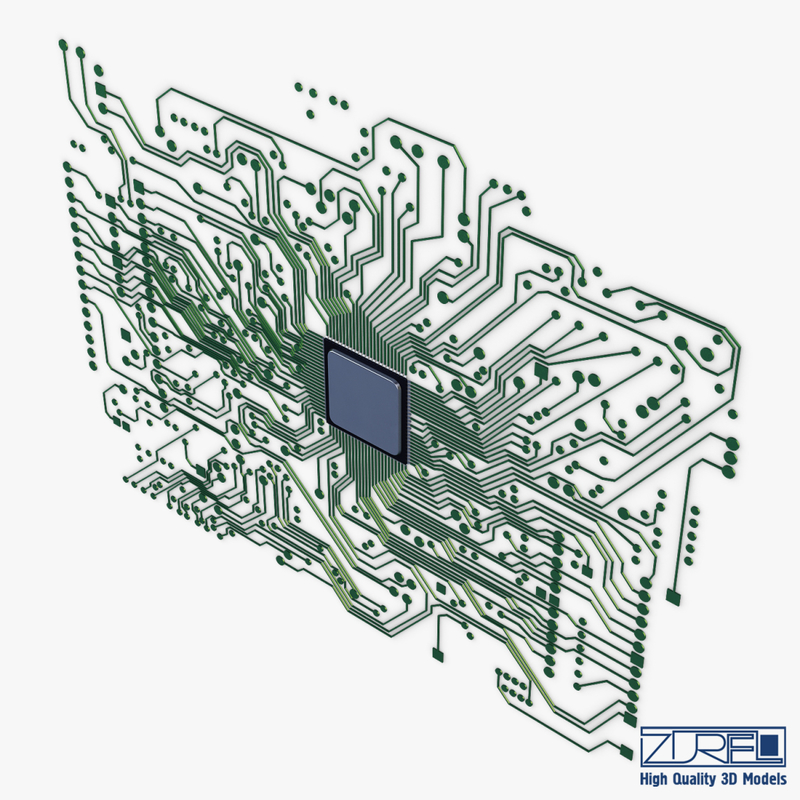 electronic circuit v 1 3d model