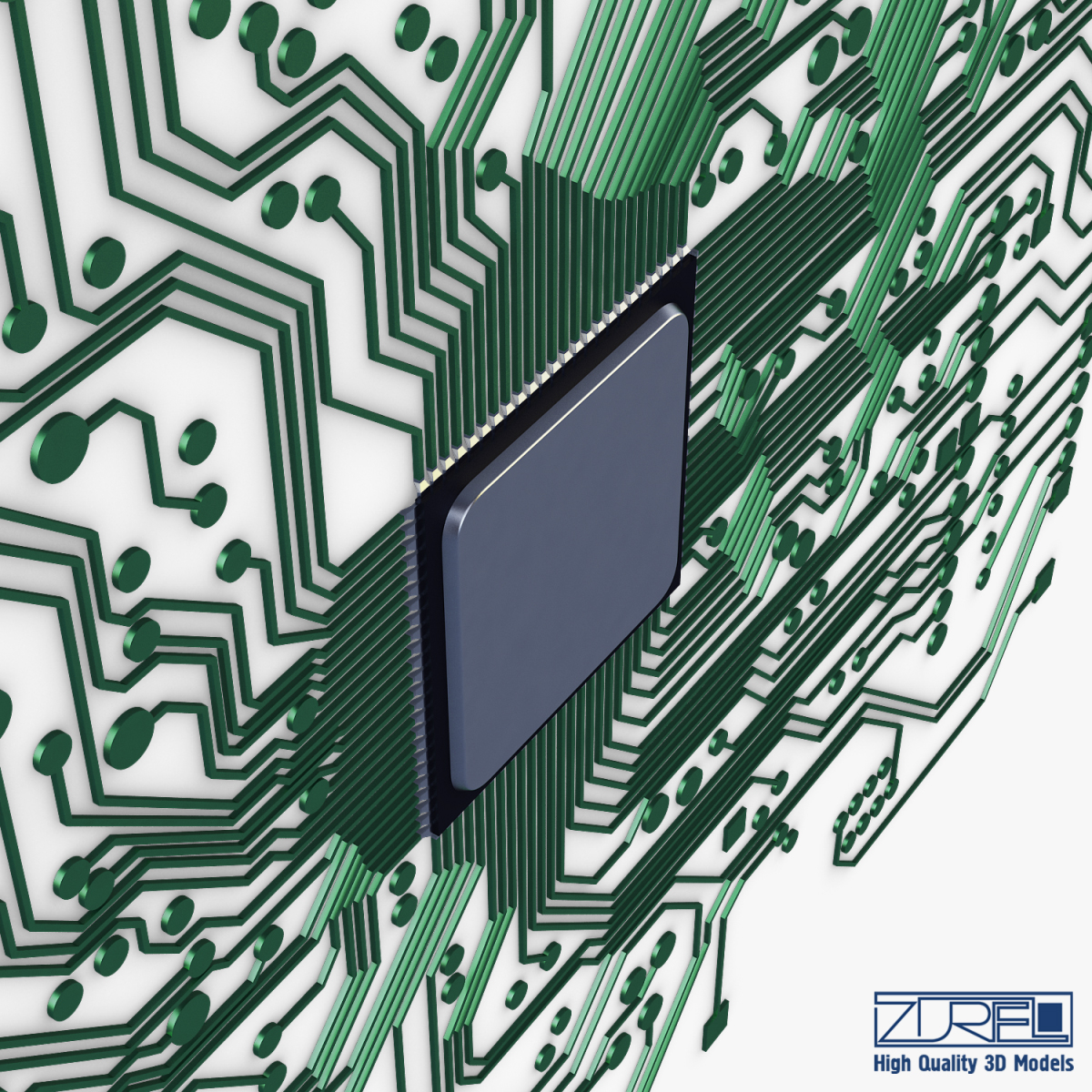 electronic circuit v 1 3d model