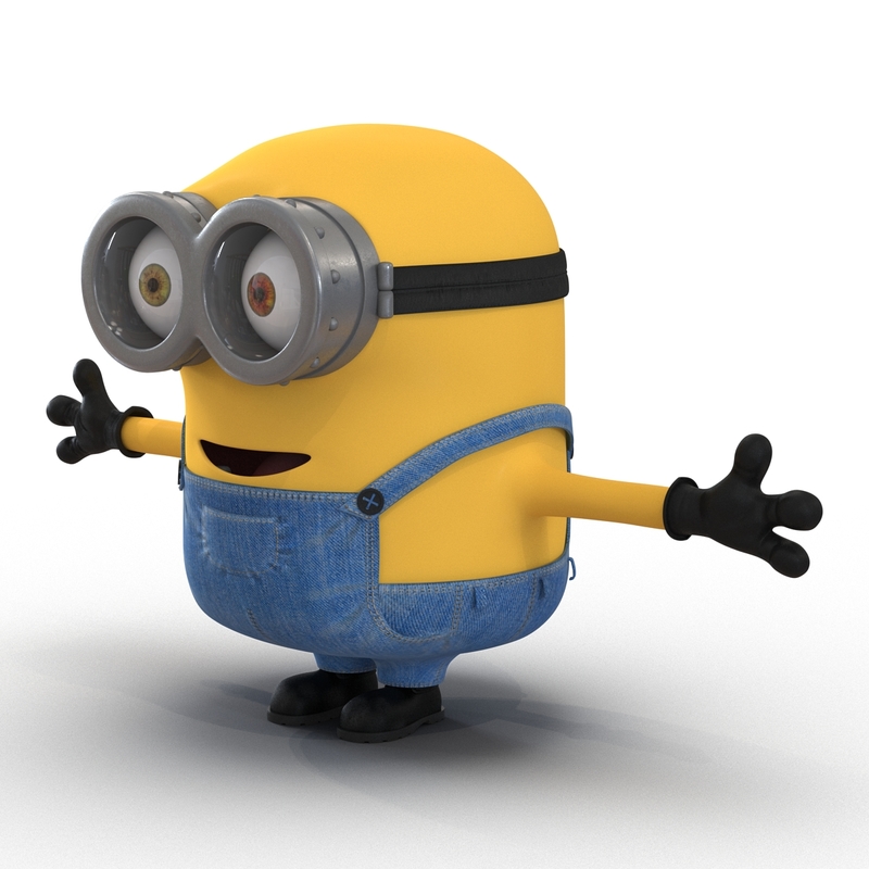 3d model short eyed minion rigged