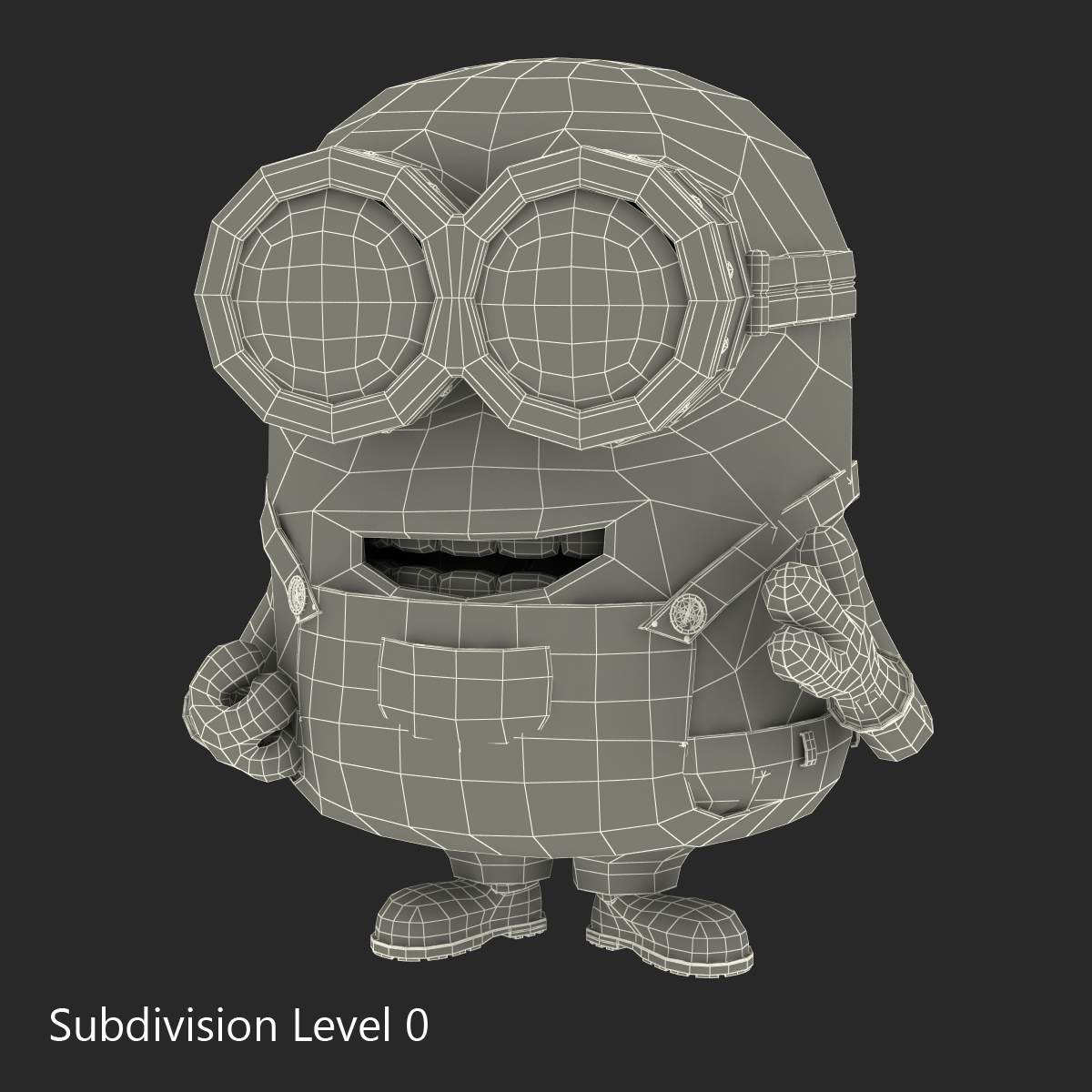 3d model short eyed minion rigged