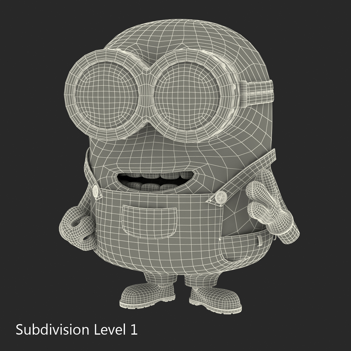 3d model short eyed minion rigged