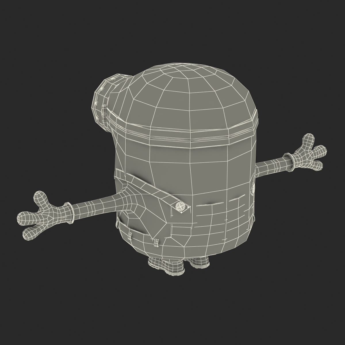 3d model short eyed minion rigged