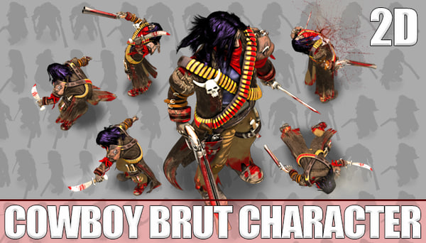 Animation 2D cowboy character