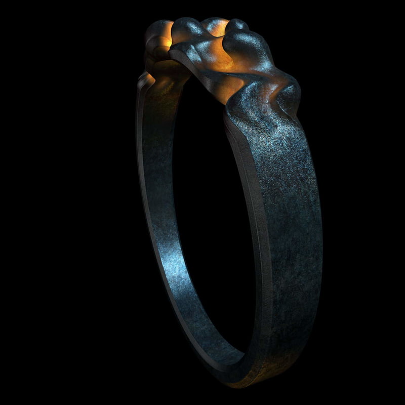 glowing metal ring c4d