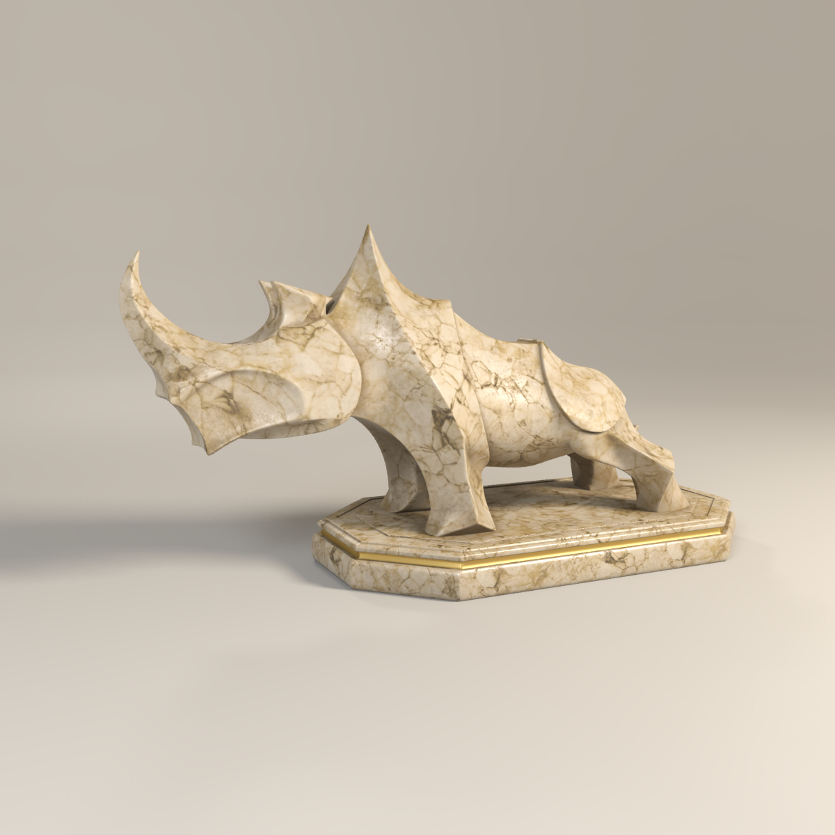 rhinoceros rhino statue 3d model
