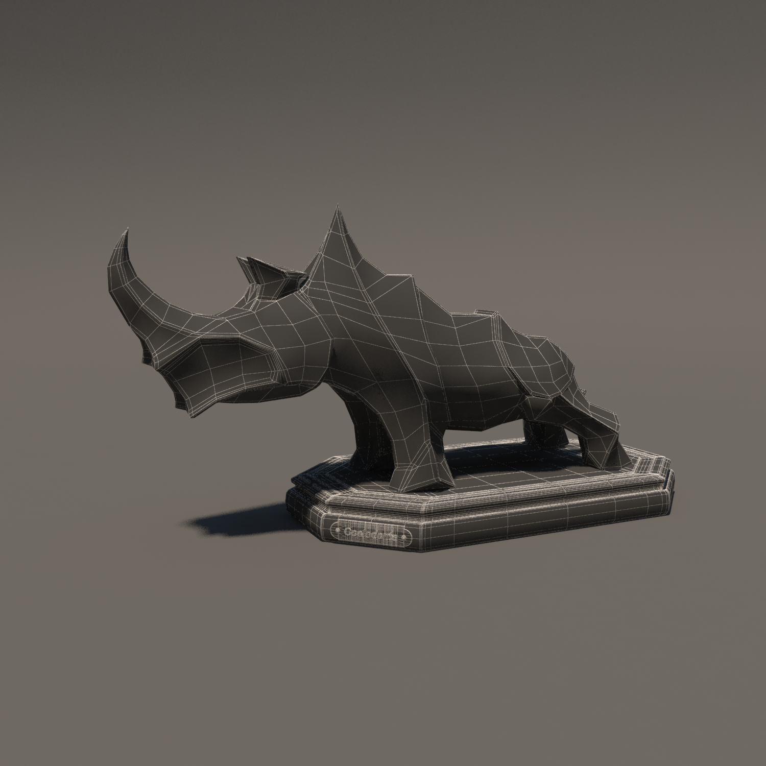rhinoceros rhino statue 3d model