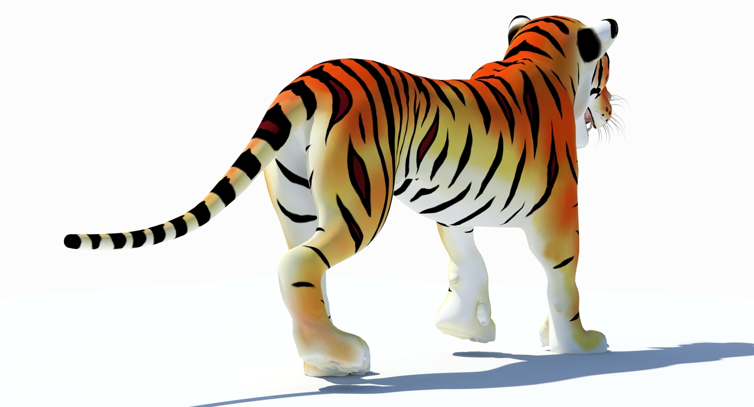 cartoon tiger cat animation 3d max