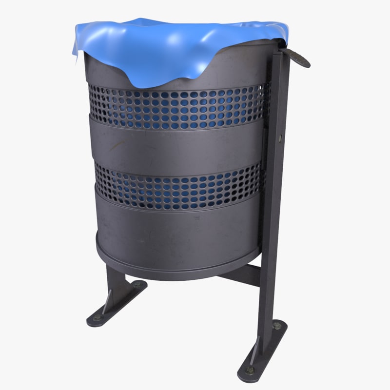 3d model trash bin