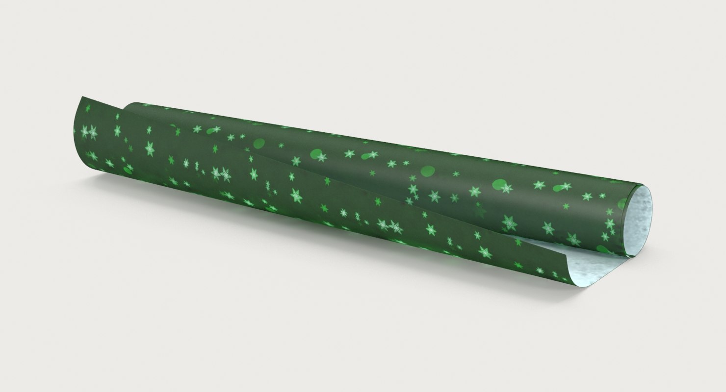 wrapping paper green unrolled 3d max