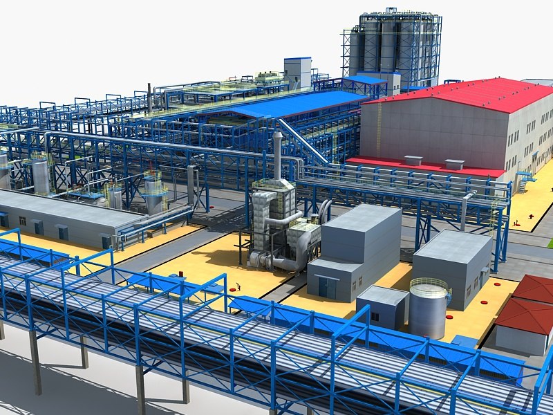 chemical factory 3d max