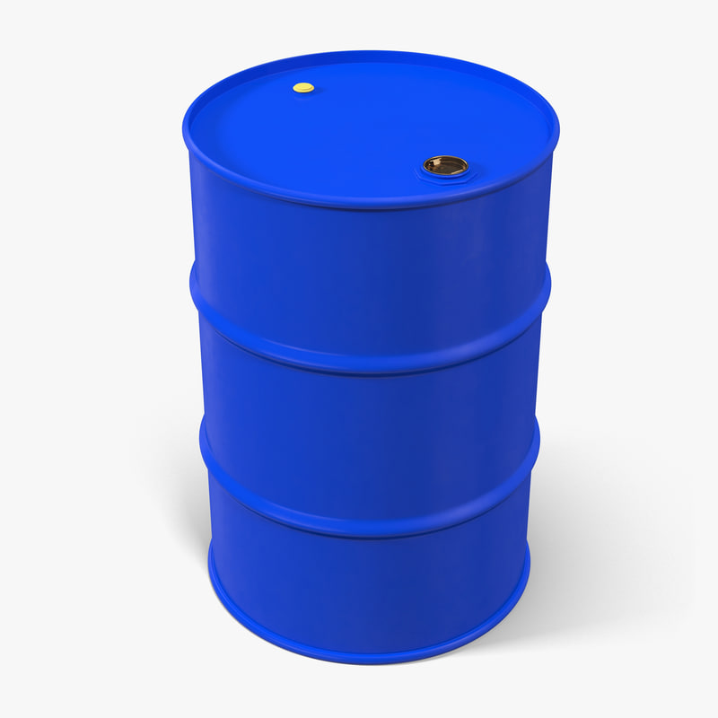 oil drum 200l blue 3d max