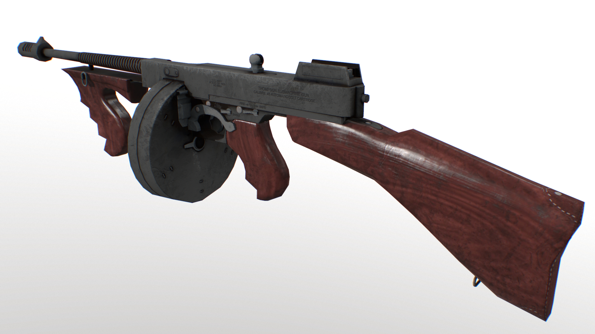thompson submachine gun 3d model