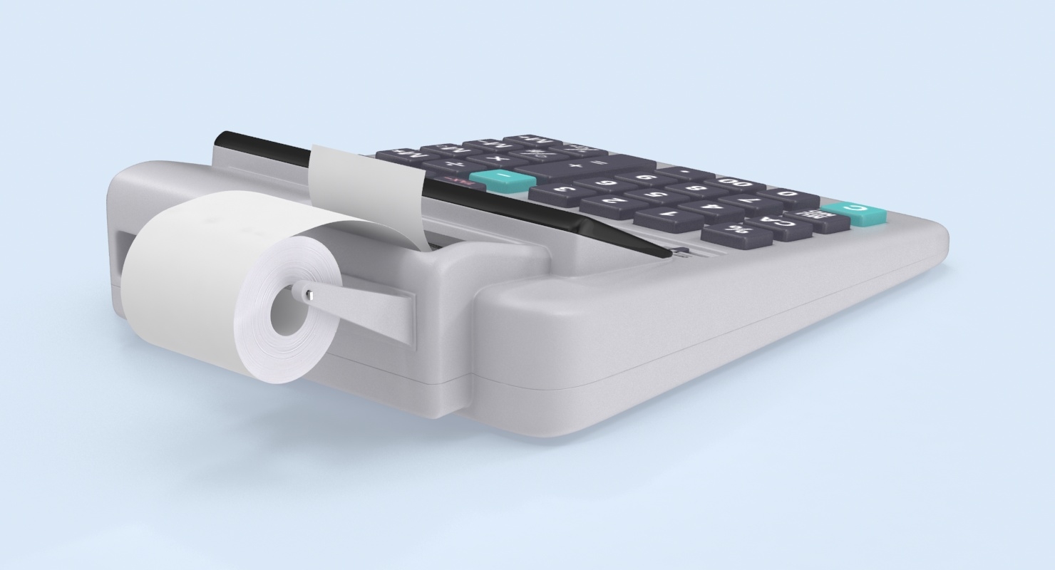 3d adding machine model