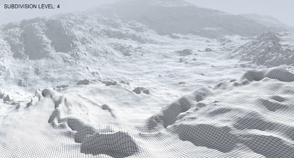 3d snowy mountain snow model