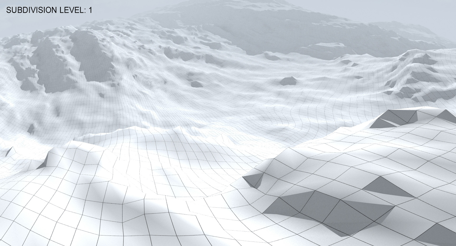 3d snowy mountain snow model