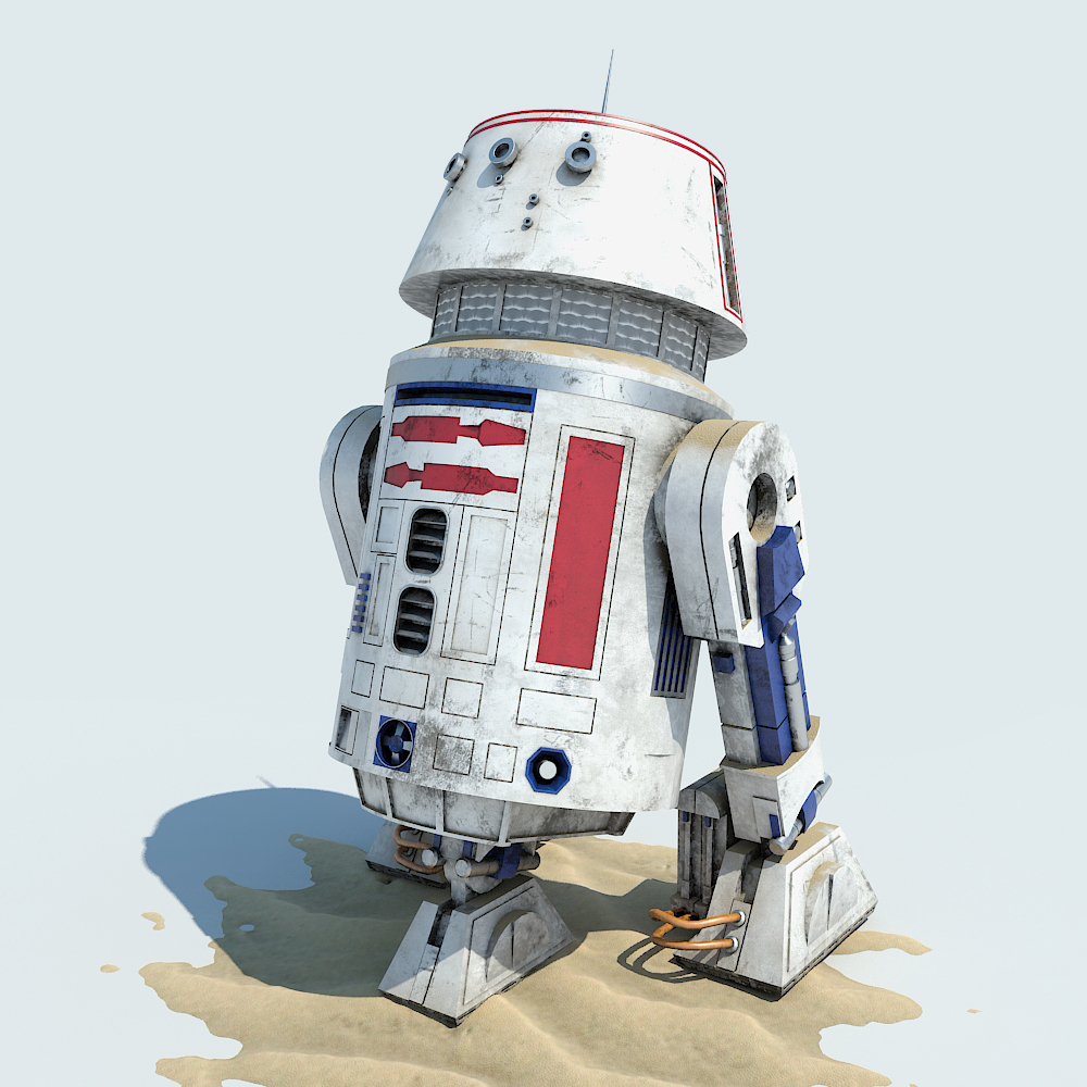 3d r5-d4 droid model