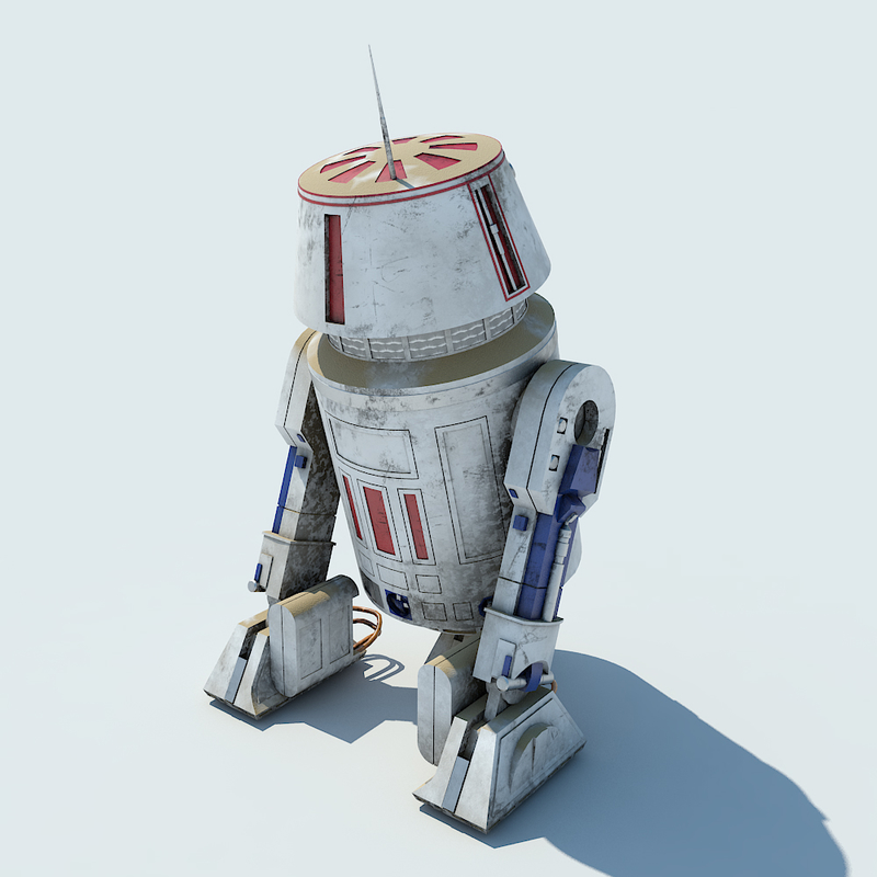 3d r5-d4 droid model